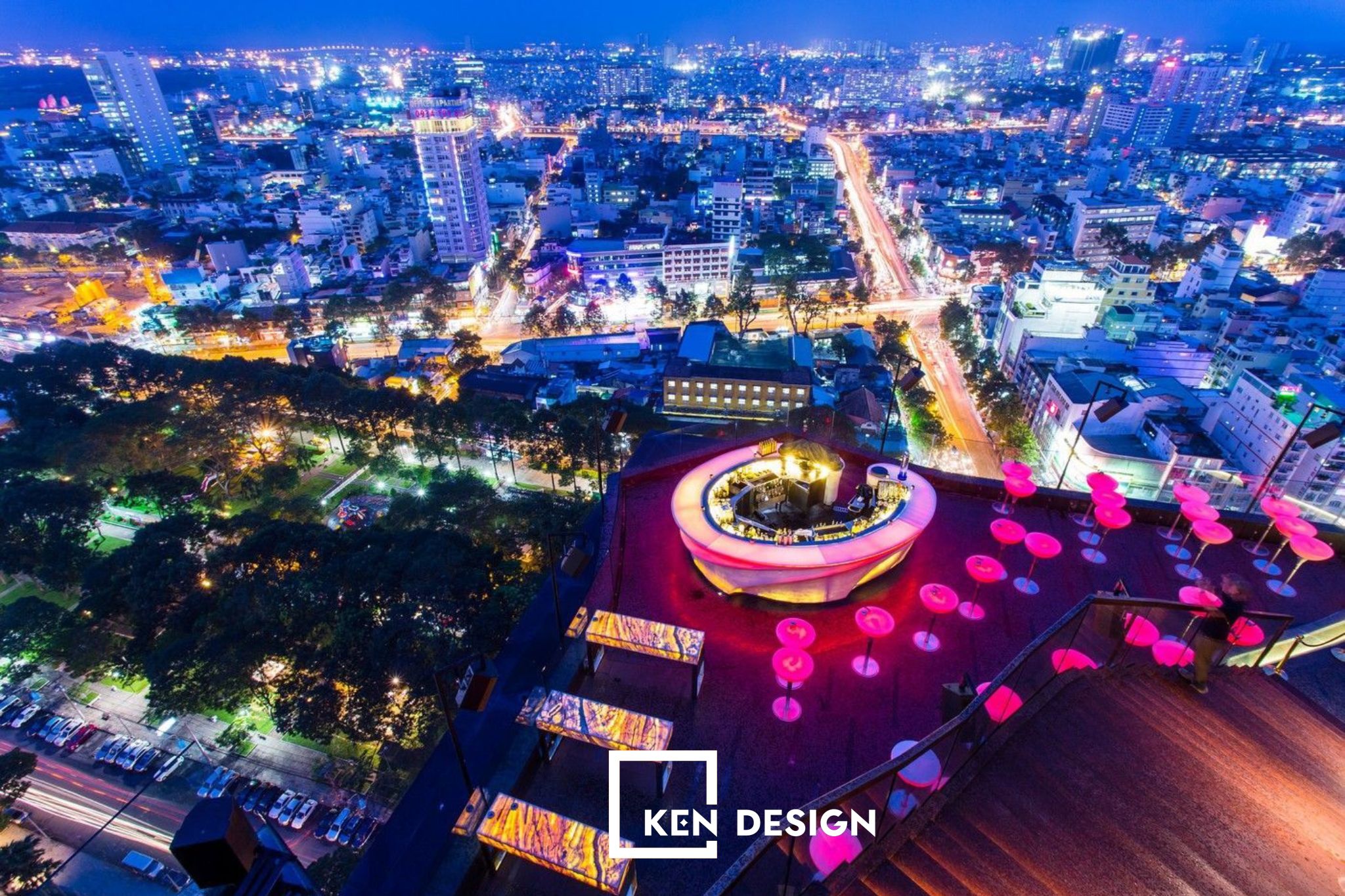 Thiết kế Eon51 Heli Bar Rooftop - chỉnh chu trong từng bố trí ánh sáng