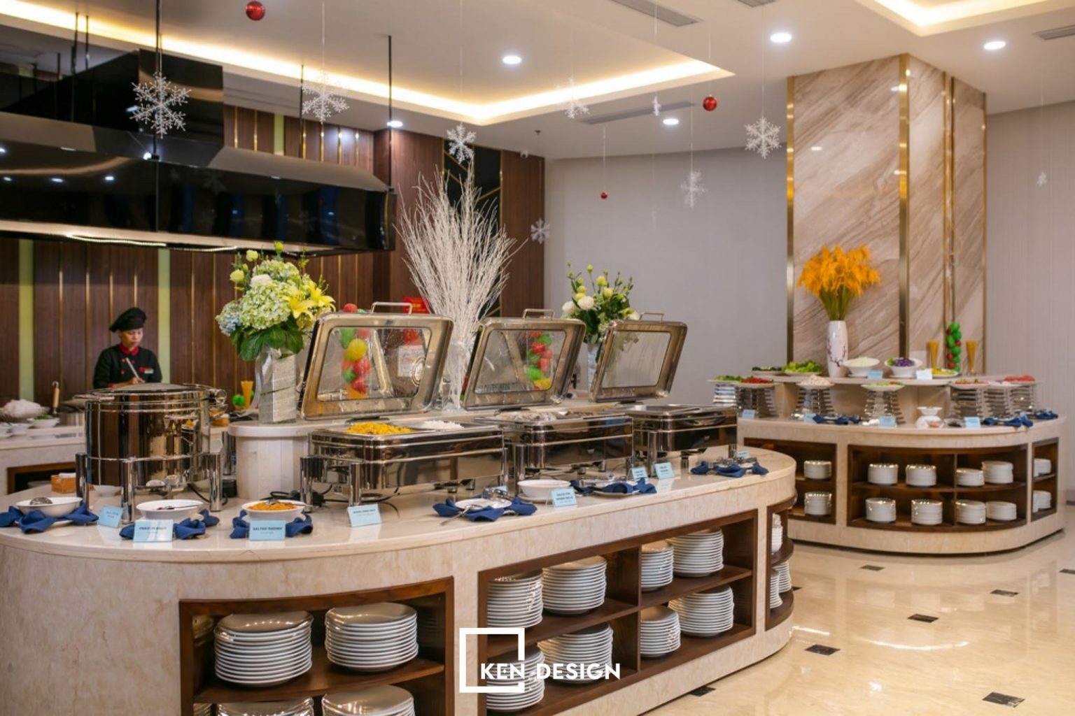 Mẫu thiết kế quầy buffet đẹp cho nhà hàng trong năm 2024