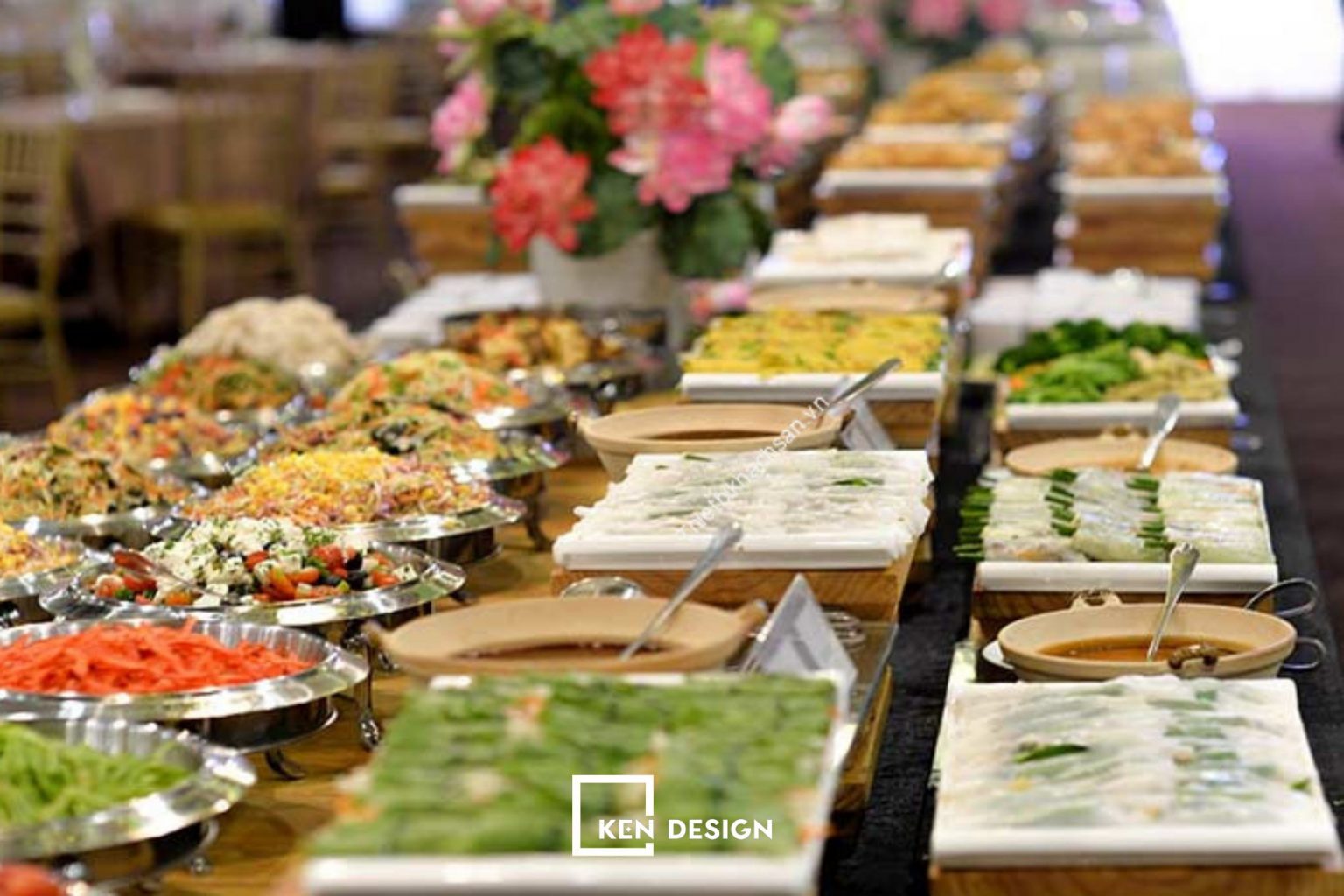 Mẫu thiết kế quầy buffet đẹp cho nhà hàng trong năm 2024